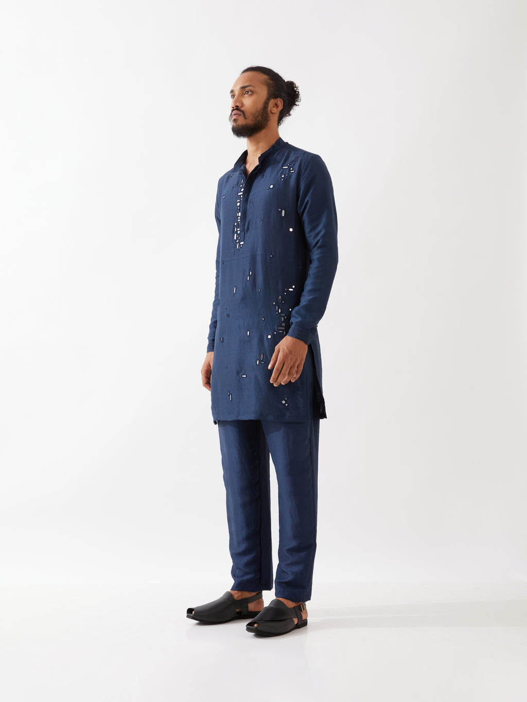 ERIC SILK KURTA SET - NAVY – Son Of A Noble