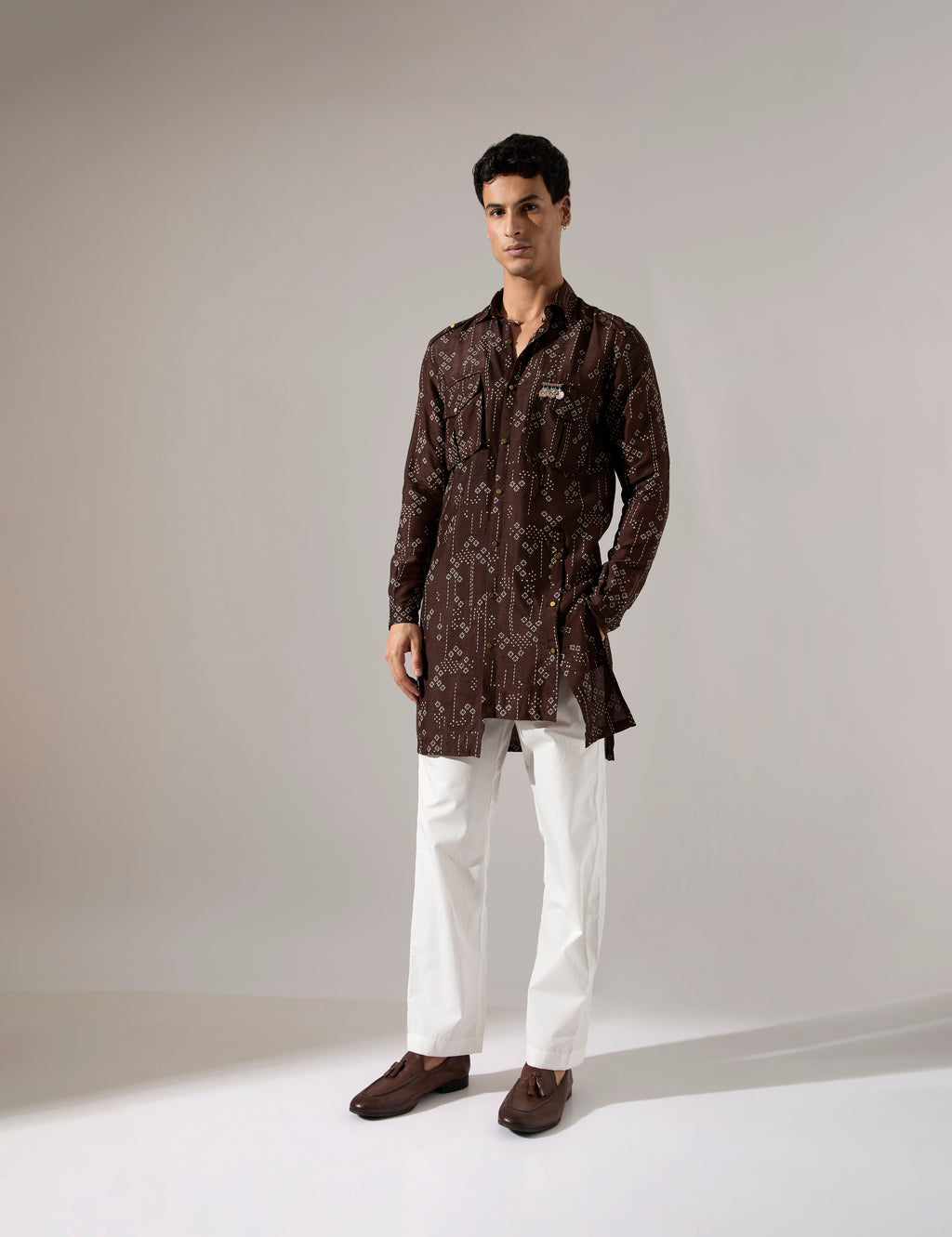 Cyrus Plus Minus Kurta Set - Bark – Son Of A Noble