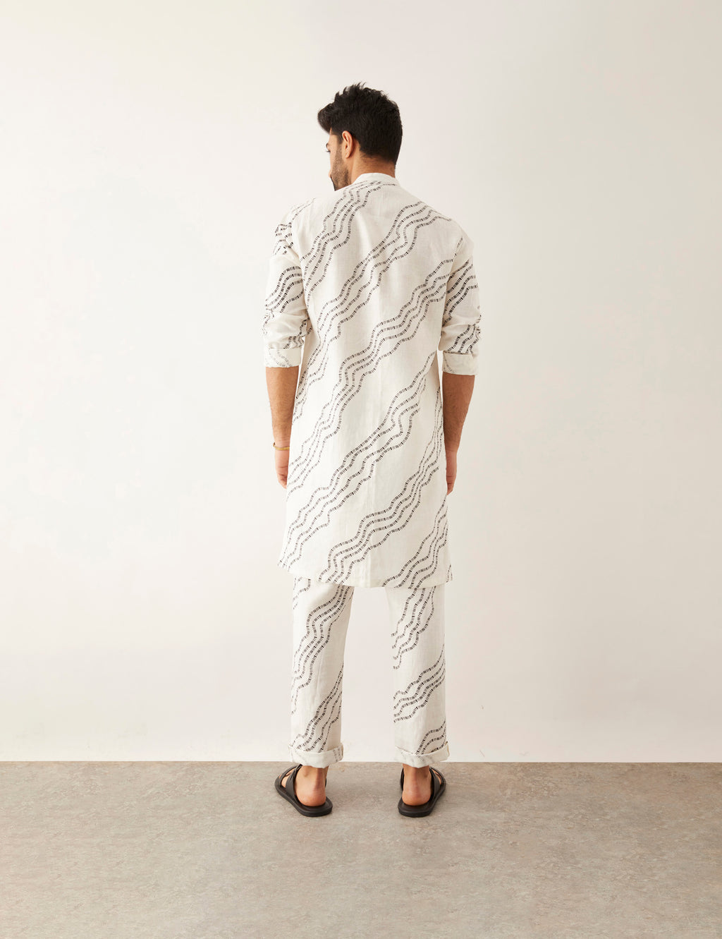 DAYLAN WAVES KURTA SET - WHITE – Son Of A Noble